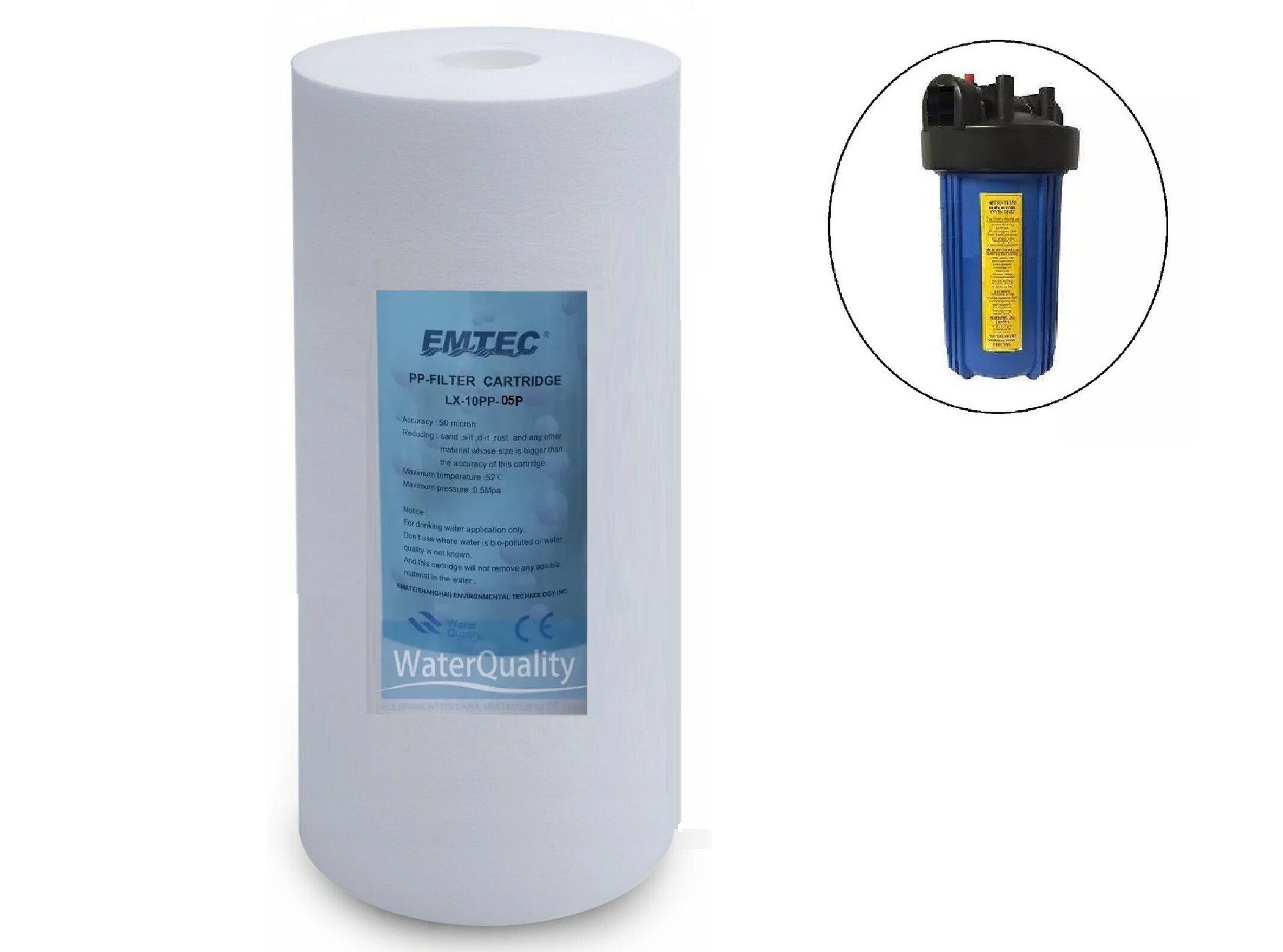 LX-10PP-05P Emtec Elemento Filtrante em Polipropileno Liso de 5 micra ...